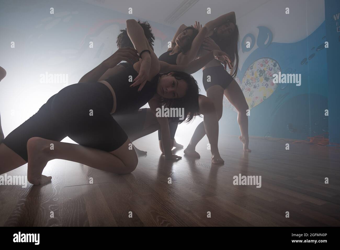 Young group of multiracial friends dancing enjoying and dancing ...