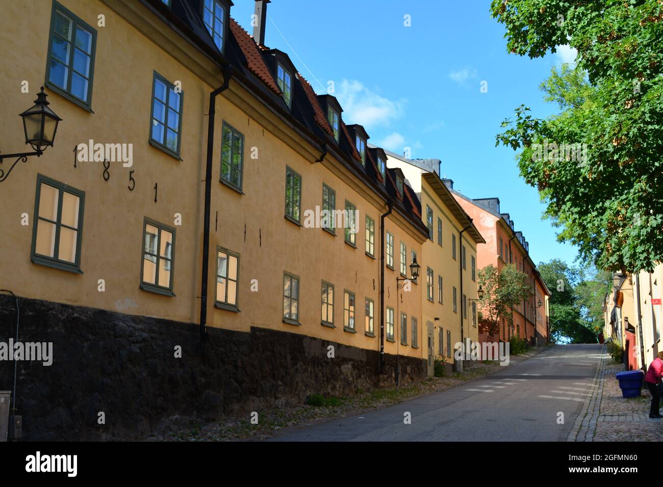 STOCKHOLM, SWEDEN - Sep 10, 2020: The Old multi-family stone houses in ...