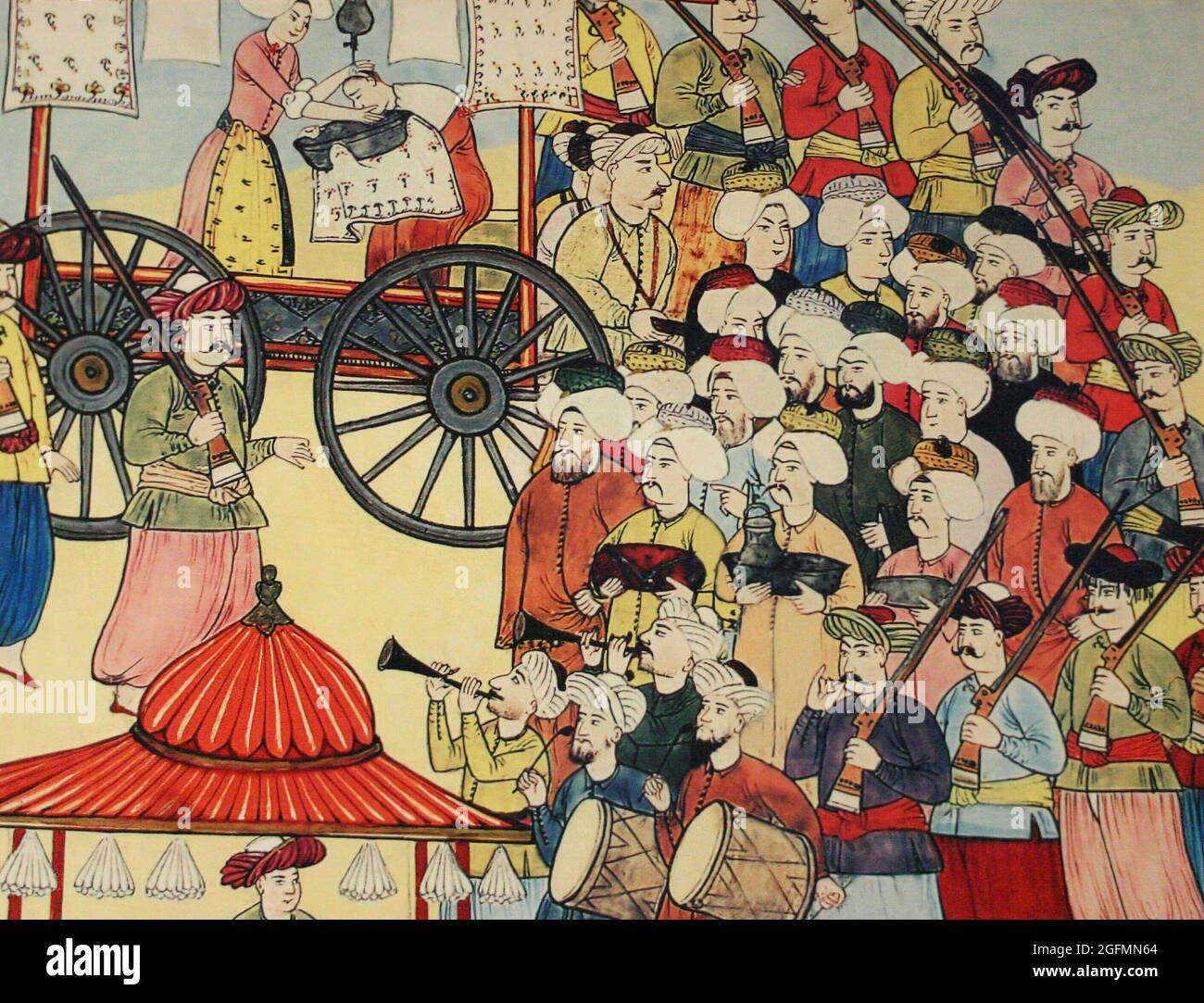 Janissary army and band from vintage ottoman paintings 19th century ...
