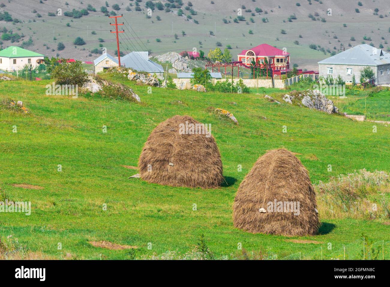 Village landscape hay stack hi-res stock photography and images - Alamy