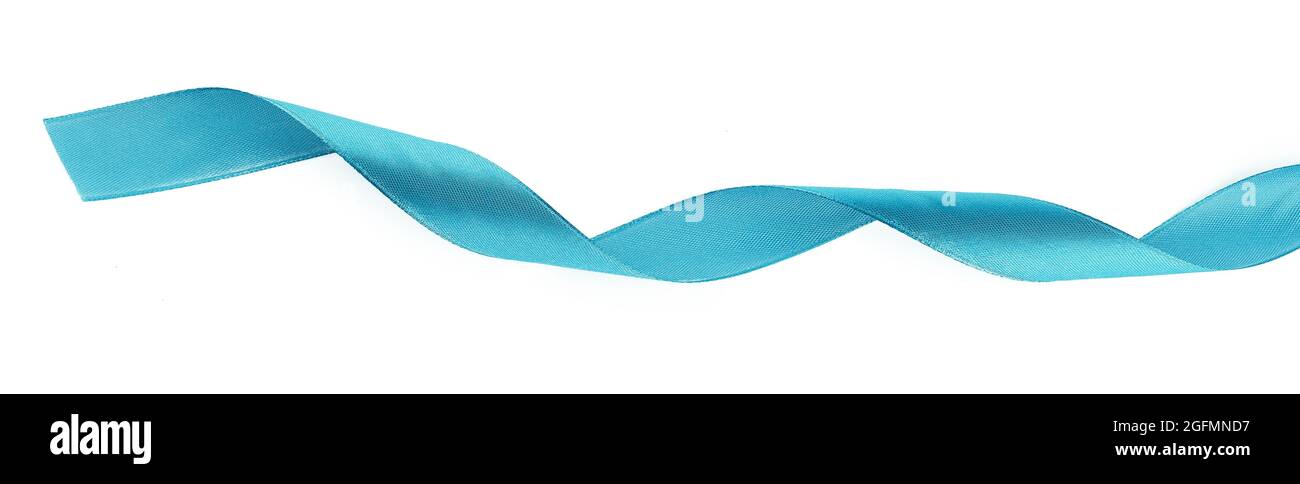 Blue color satin glowing ribbon isolated on white background Stock ...