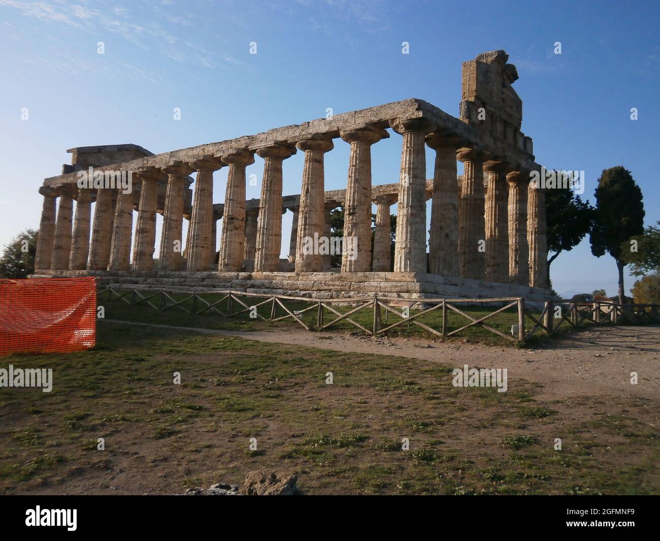 Greek Doric temple of Athena, archeological site of Paestum, Cilento ...