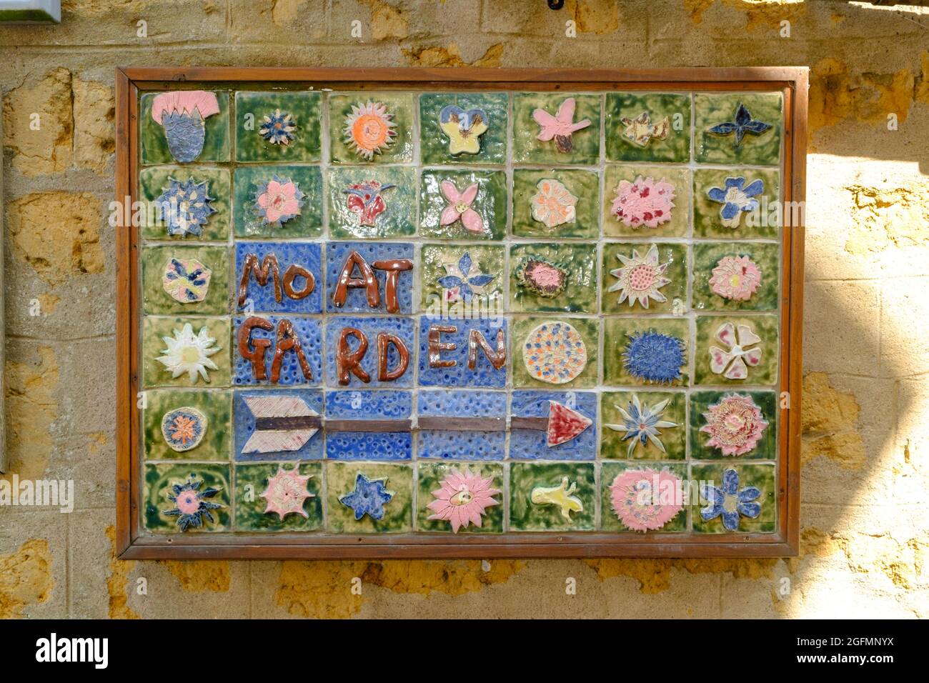 Castle Cary a Market Town in south somerset UK. The Moat Garden, a ...