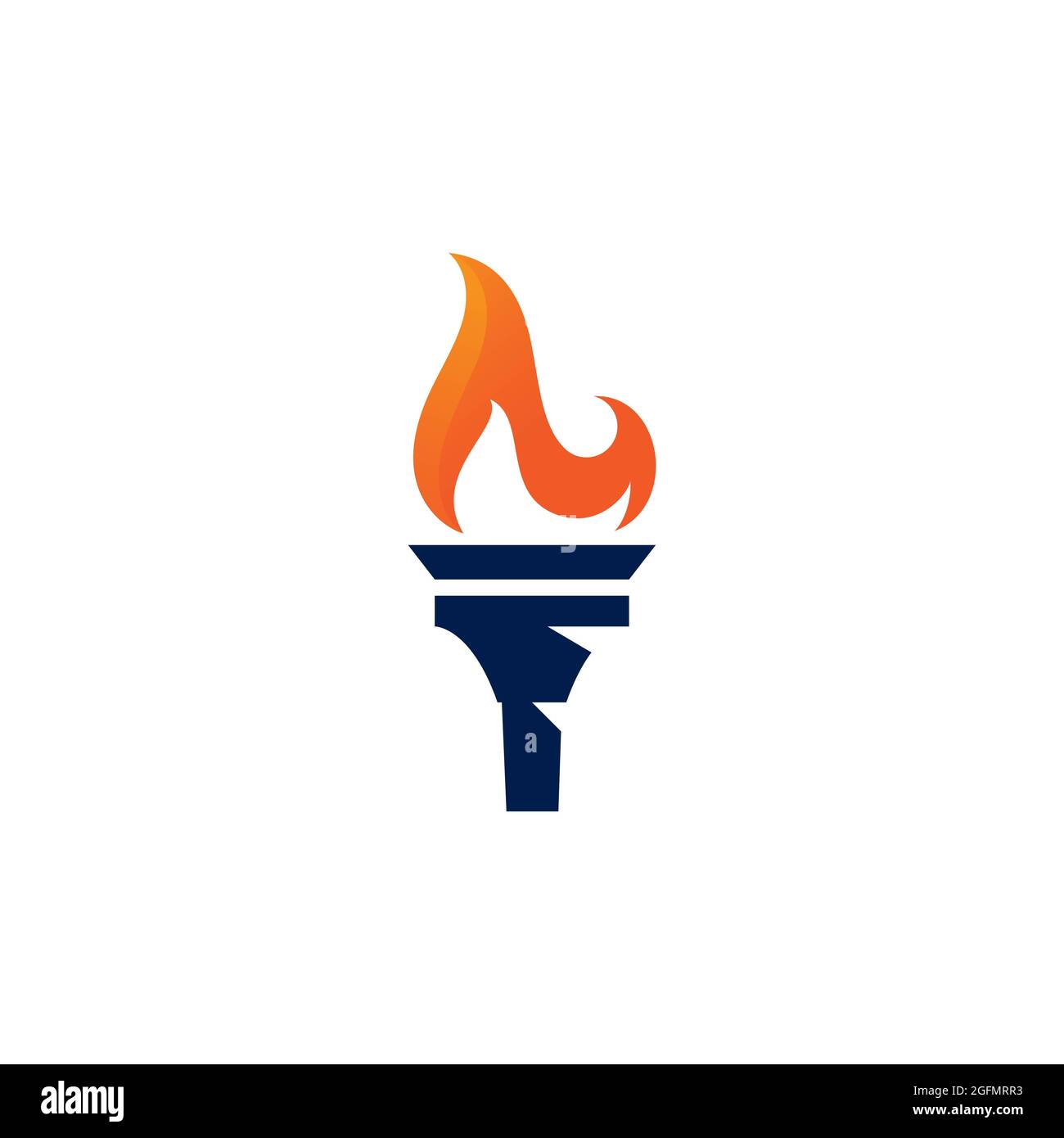 Torch vector icon illustration design template Stock Photo - Alamy