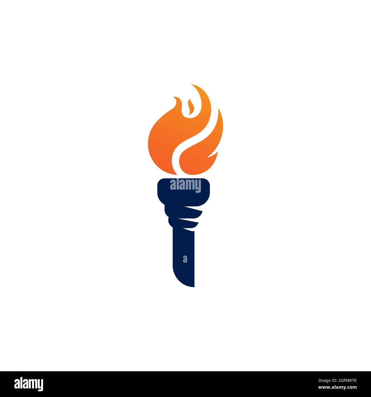 Torch vector icon illustration design template Stock Photo - Alamy