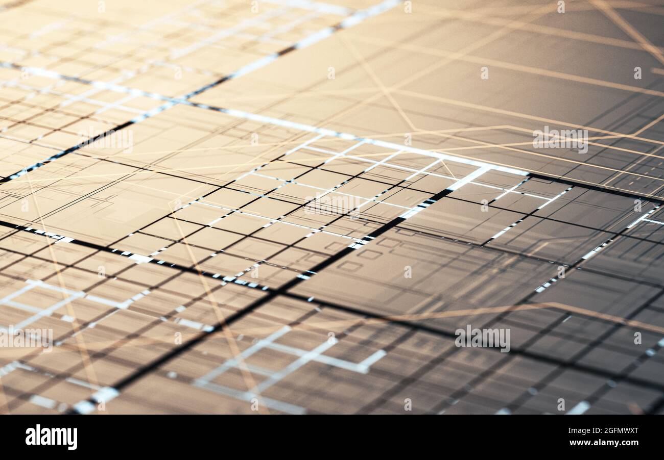 Circuits and electricity with black background, 3d rendering. Computer ...