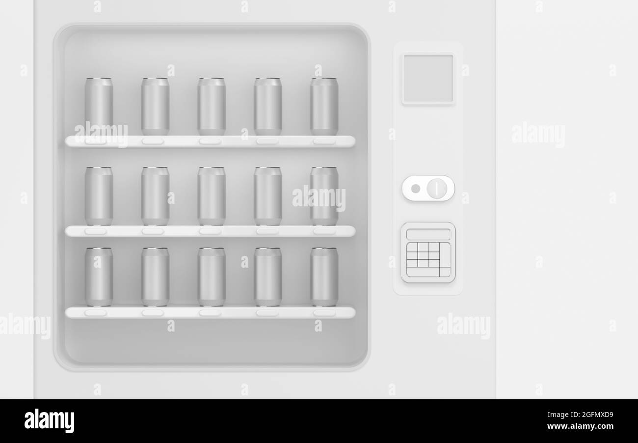 Vending machine and cans, 3d rendering. Computer digital drawing Stock ...