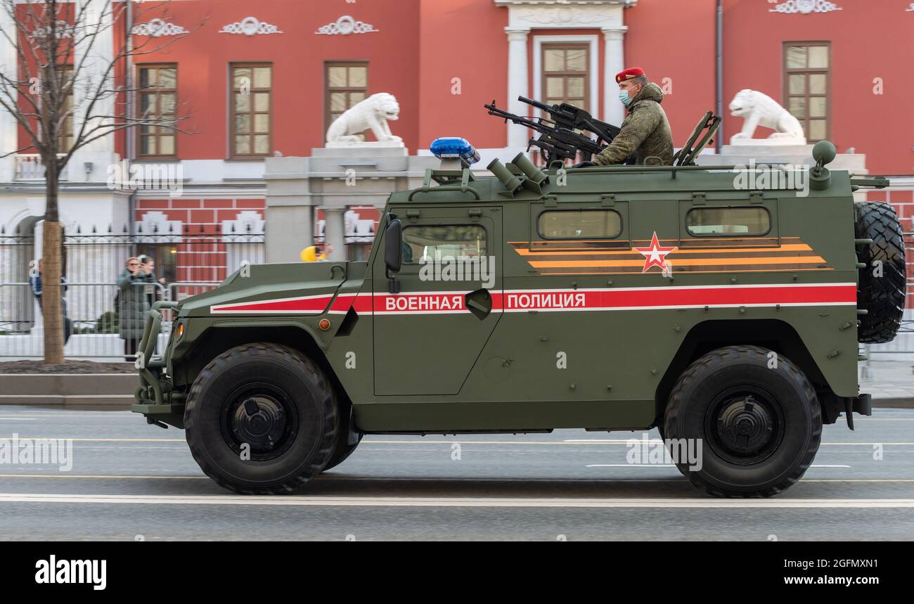 April 30, 2021 Moscow, Russia. Tiger armored car of the Russian ...