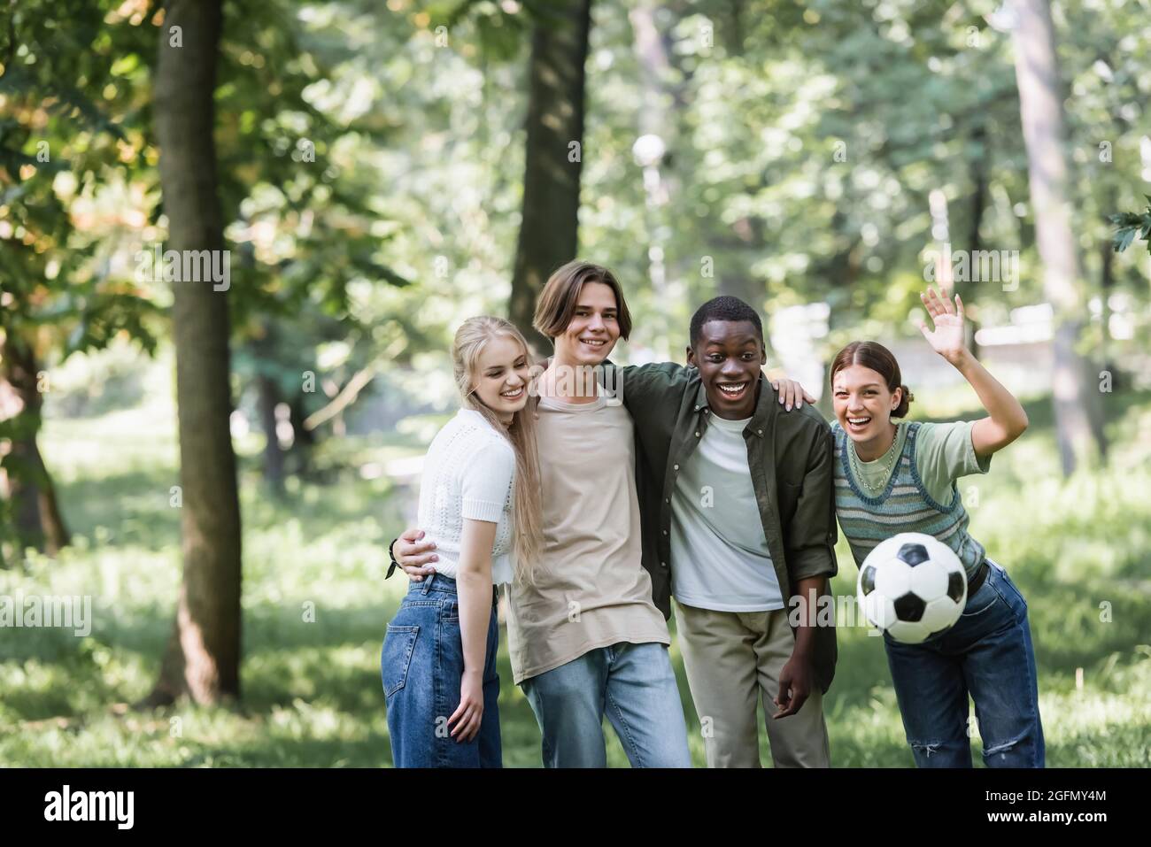 Teenagers football park hi-res stock photography and images - Alamy