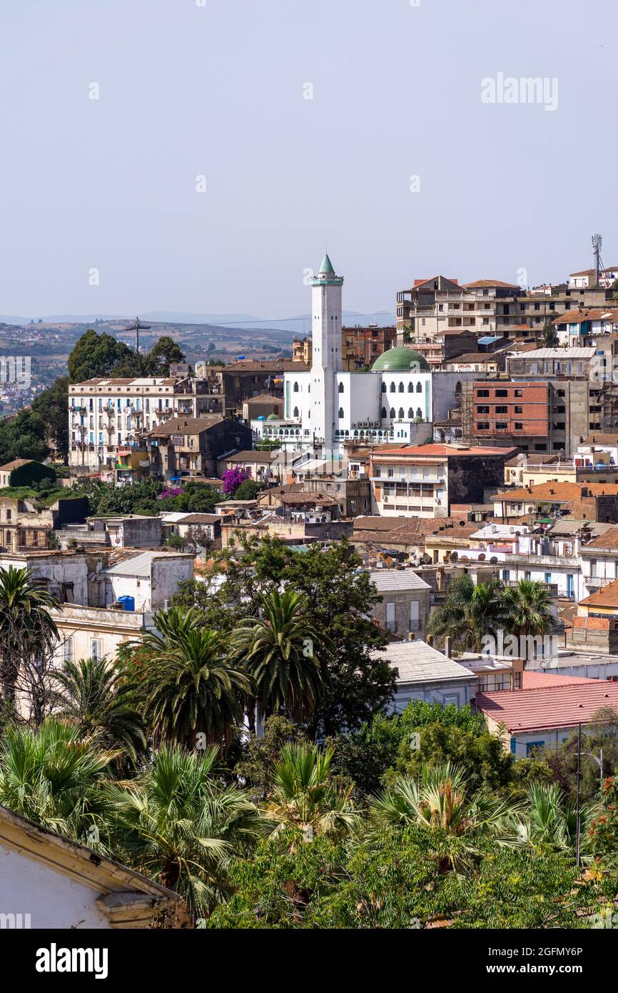 Aerial view of a masjid (mosque) in the downtown of Skikda, Algeria ...