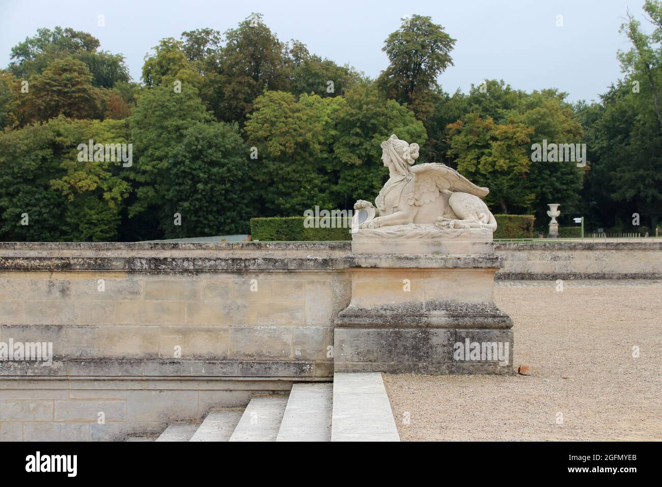 statue of a sphinx in a garden in chantilly in france Stock Photo - Alamy