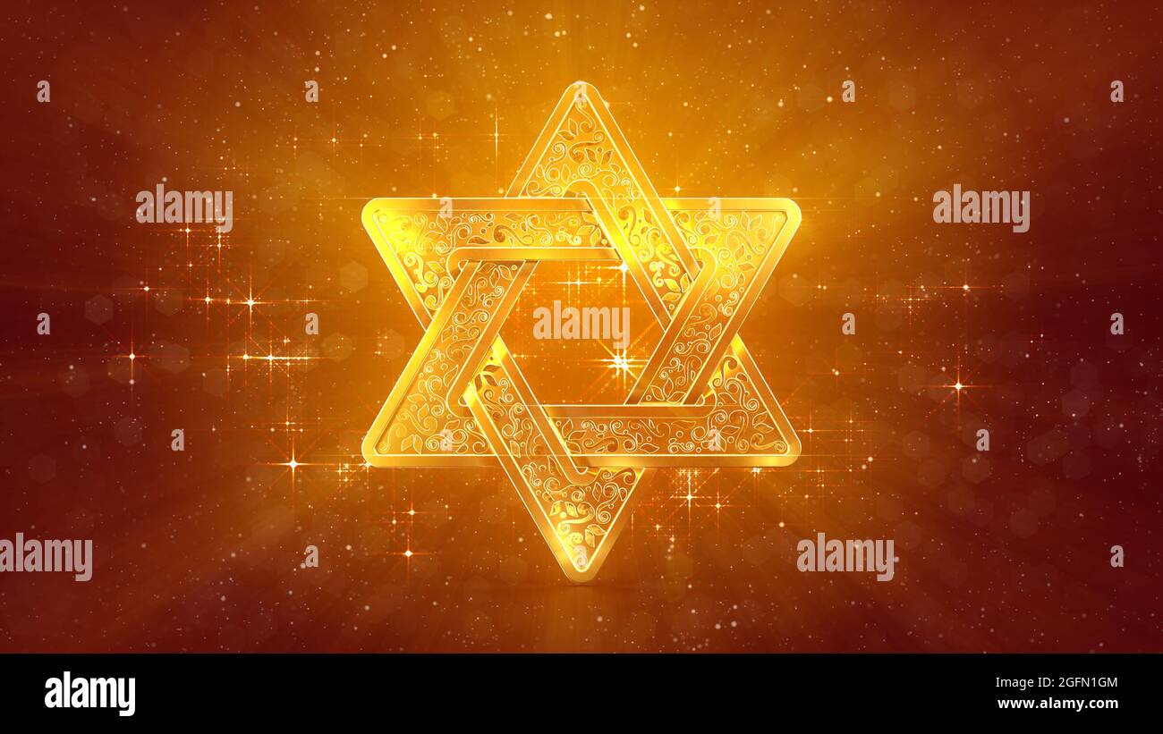beautiful star of david background . cg object 3D illustration Stock ...