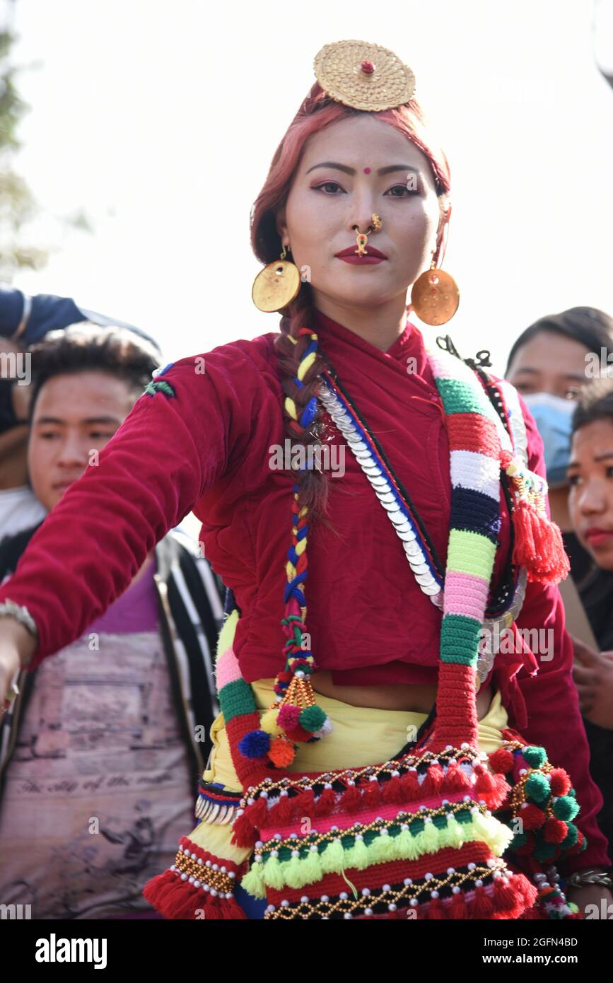 Women of nepal with traditional costumes hi-res stock photography and ...