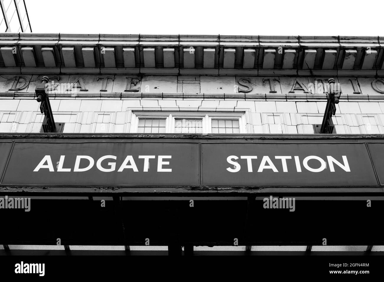 Aldgate station Black and White Stock Photos & Images - Alamy