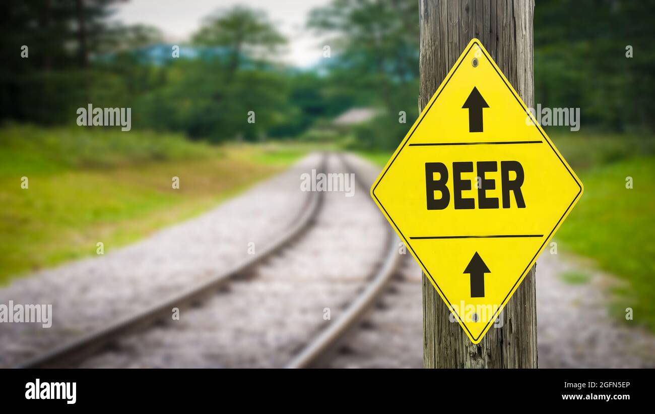 Street Sign the Direction Way to Beer Stock Photo - Alamy