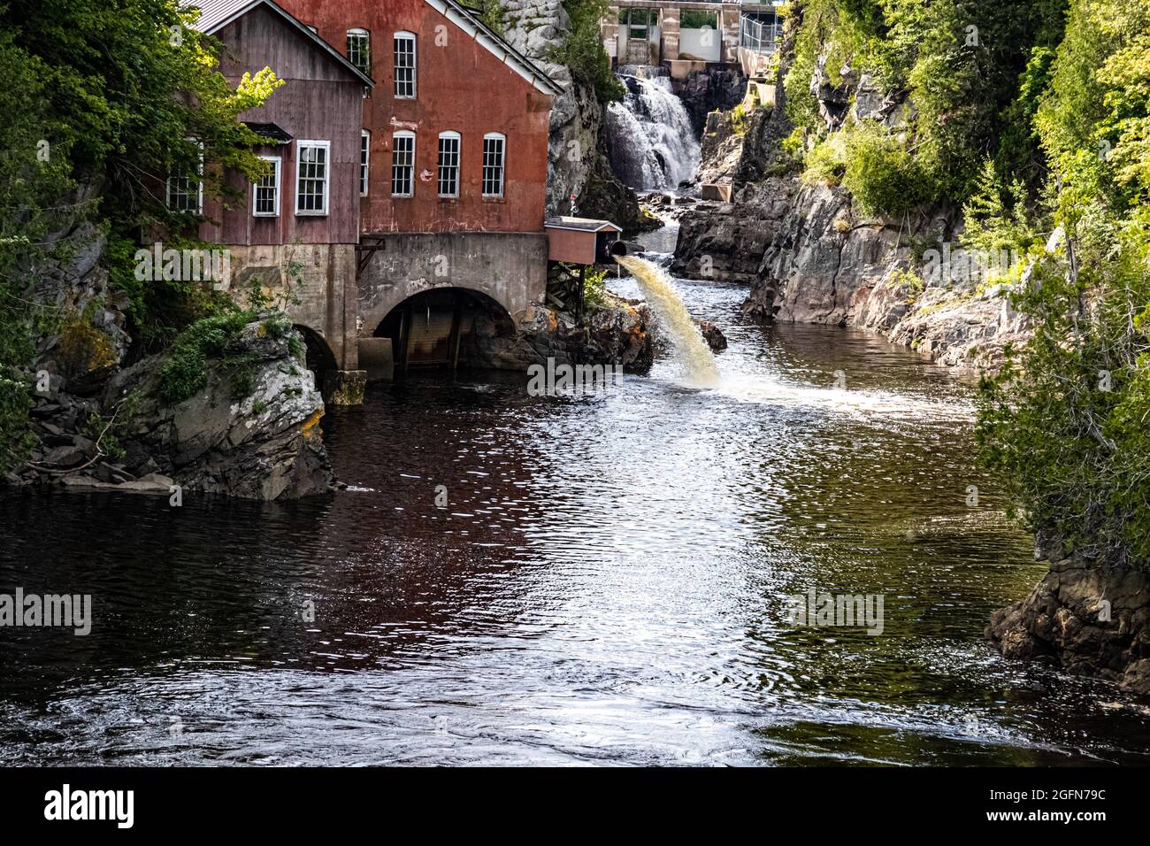 The Mill, gorge and falls, St. George, New Brunswick, Canada Stock ...