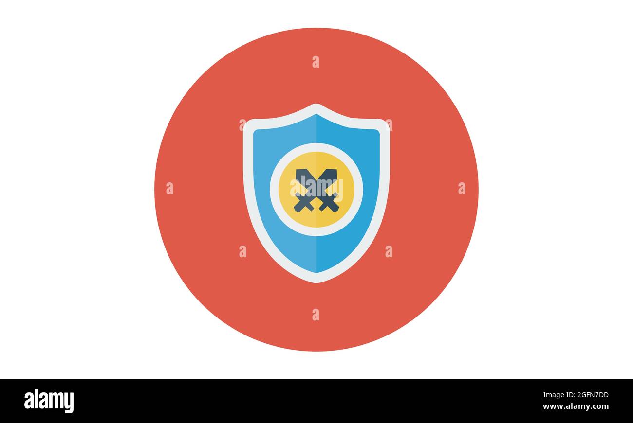 vector shield icon, flat design best shield icon, sword icon conception ...