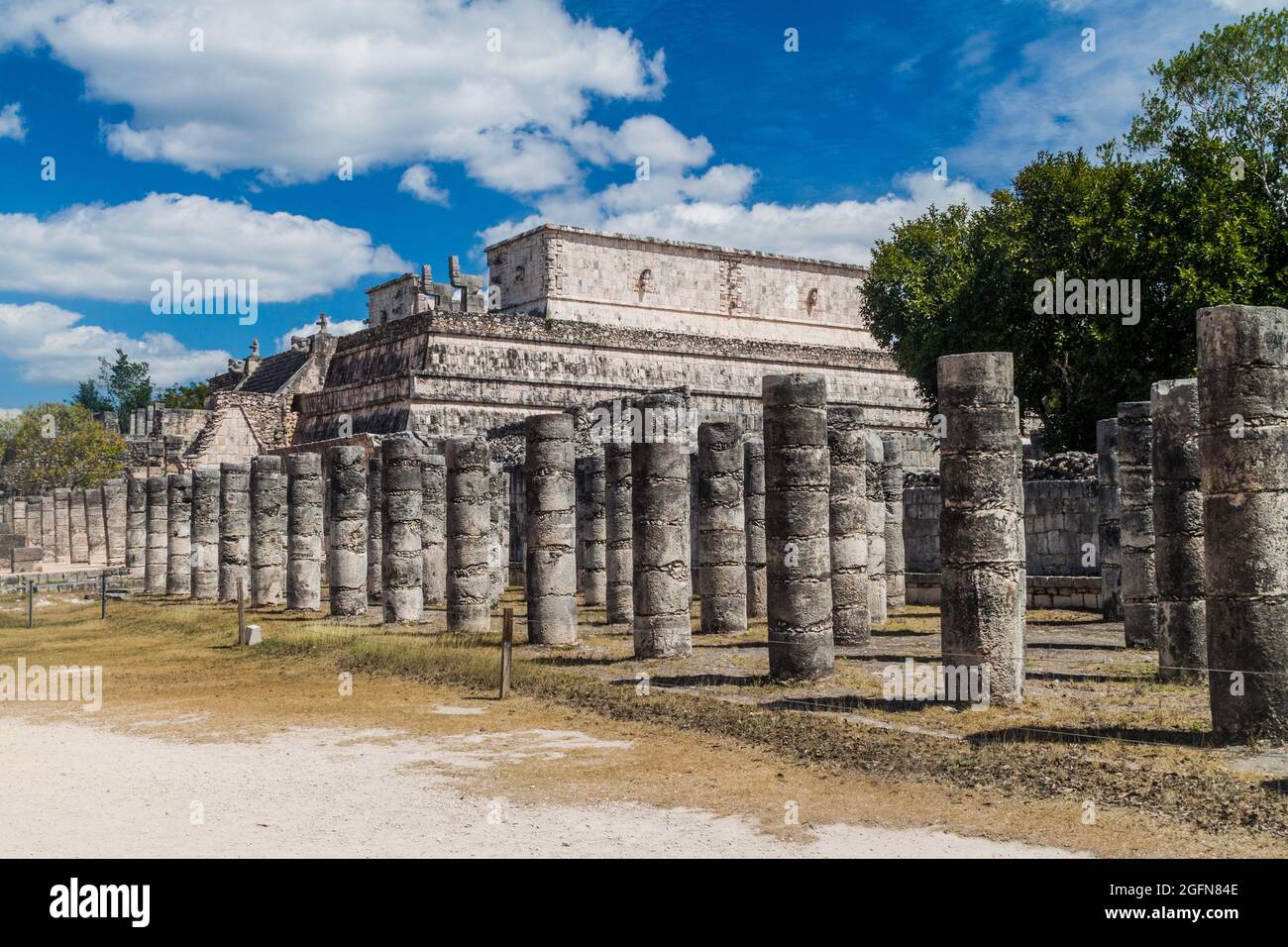 Temple of the Warriors and Temple of the thousand columns at the ...