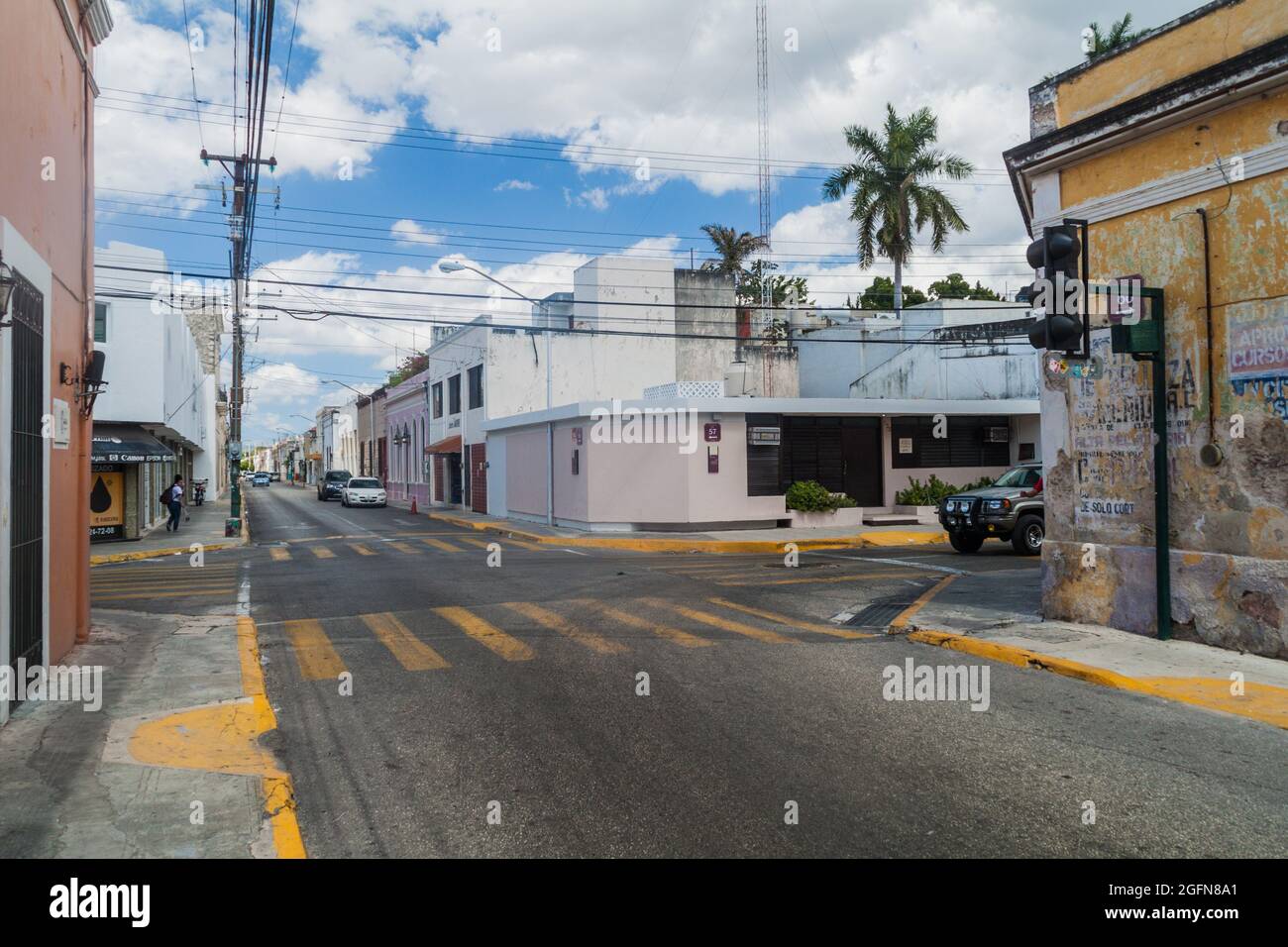 MERIDA, MEXICO - FEB 27, 2016:View of streets in Merida Mexico Stock ...