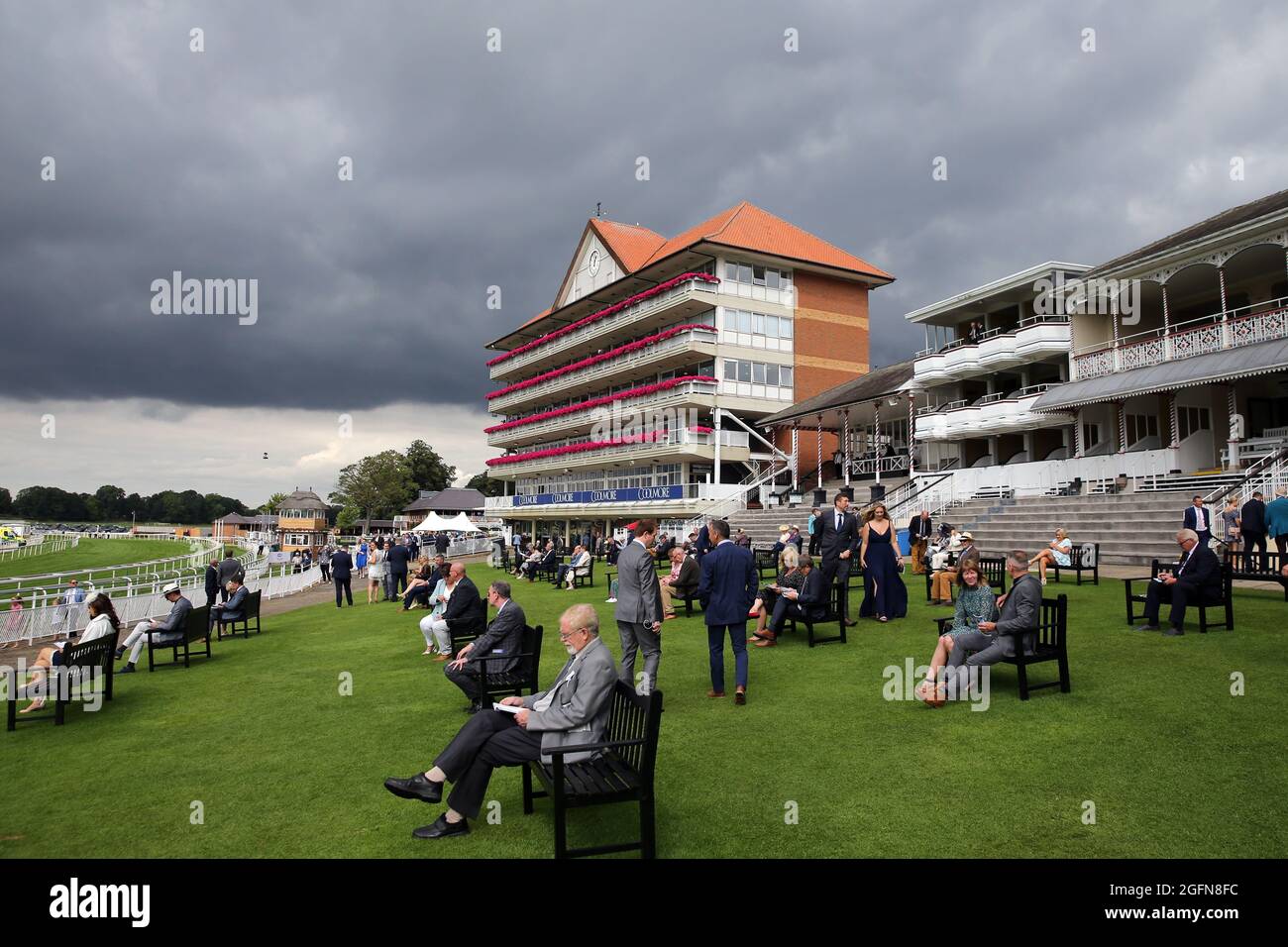 MELROSE STAND, STORMY SKIES, EBOR FESTIVAL 2021 YORK RACECOURSE, 2021 ...