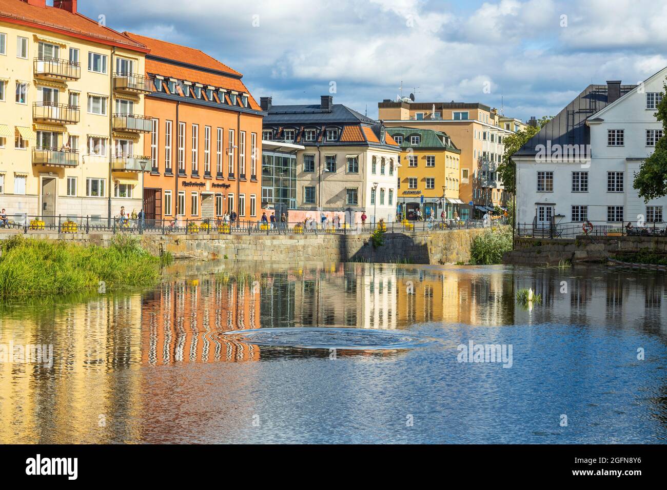Beautiful landscape view on city from river side Stock Photo - Alamy