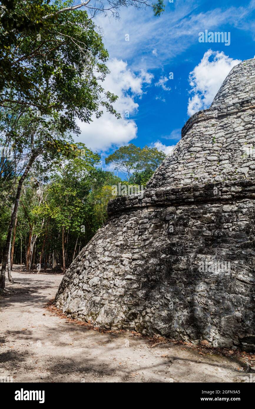 Temple of the Paintings at the ruins of the Mayan city Coba, Mexico ...