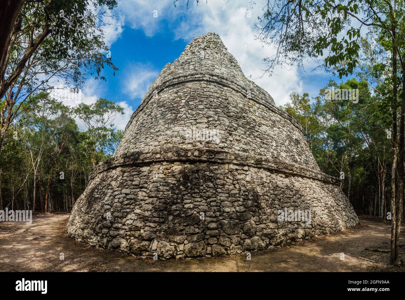 Temple of the Paintings at the ruins of the Mayan city Coba, Mexico ...