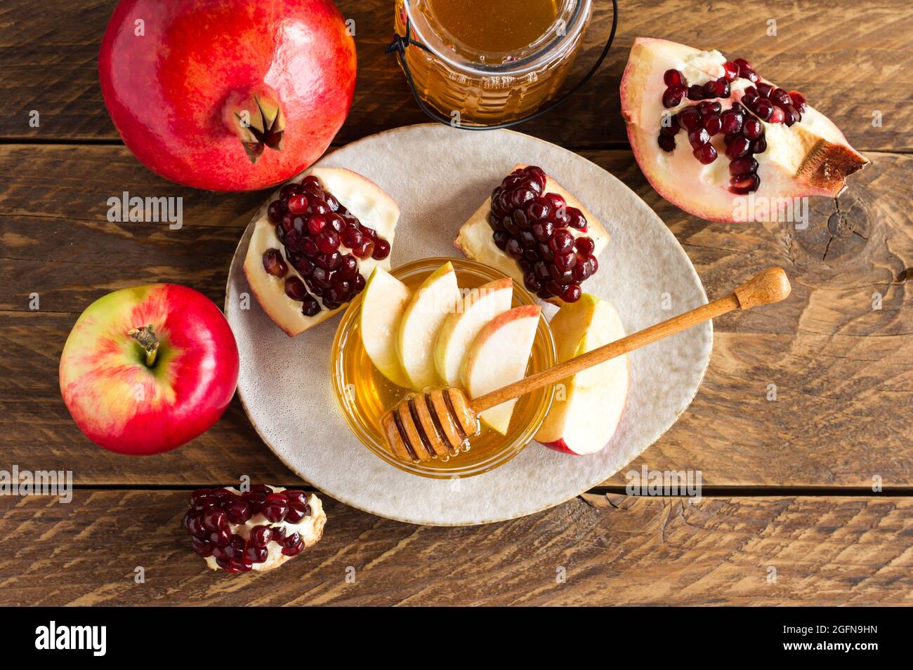 Rosh hashanah jewish New Year holiday concept. Traditional symbol ...