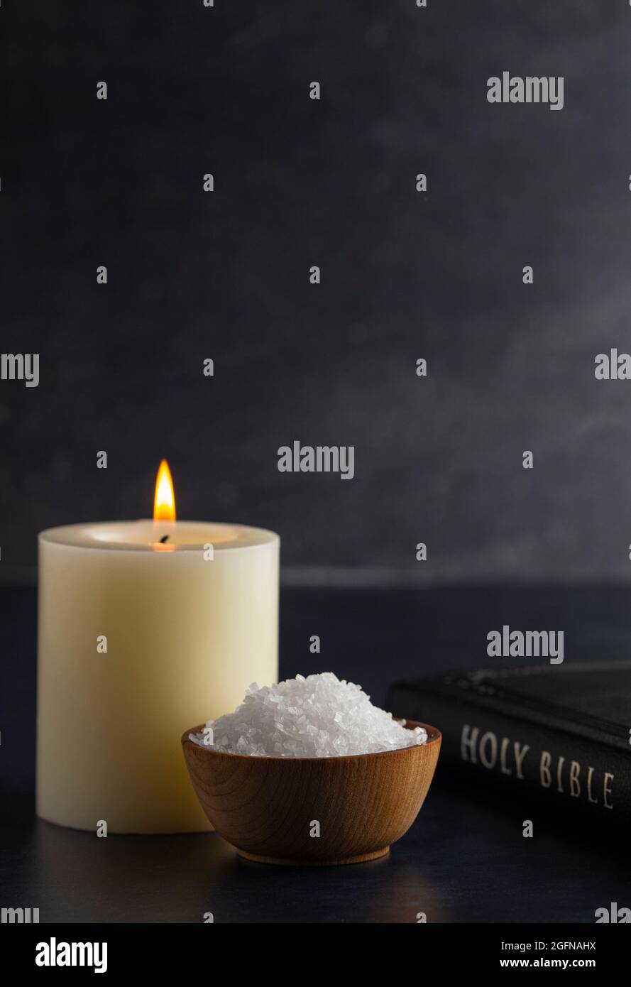 Salt and Light on a Dark Background Illustrating Jesus teaching from ...