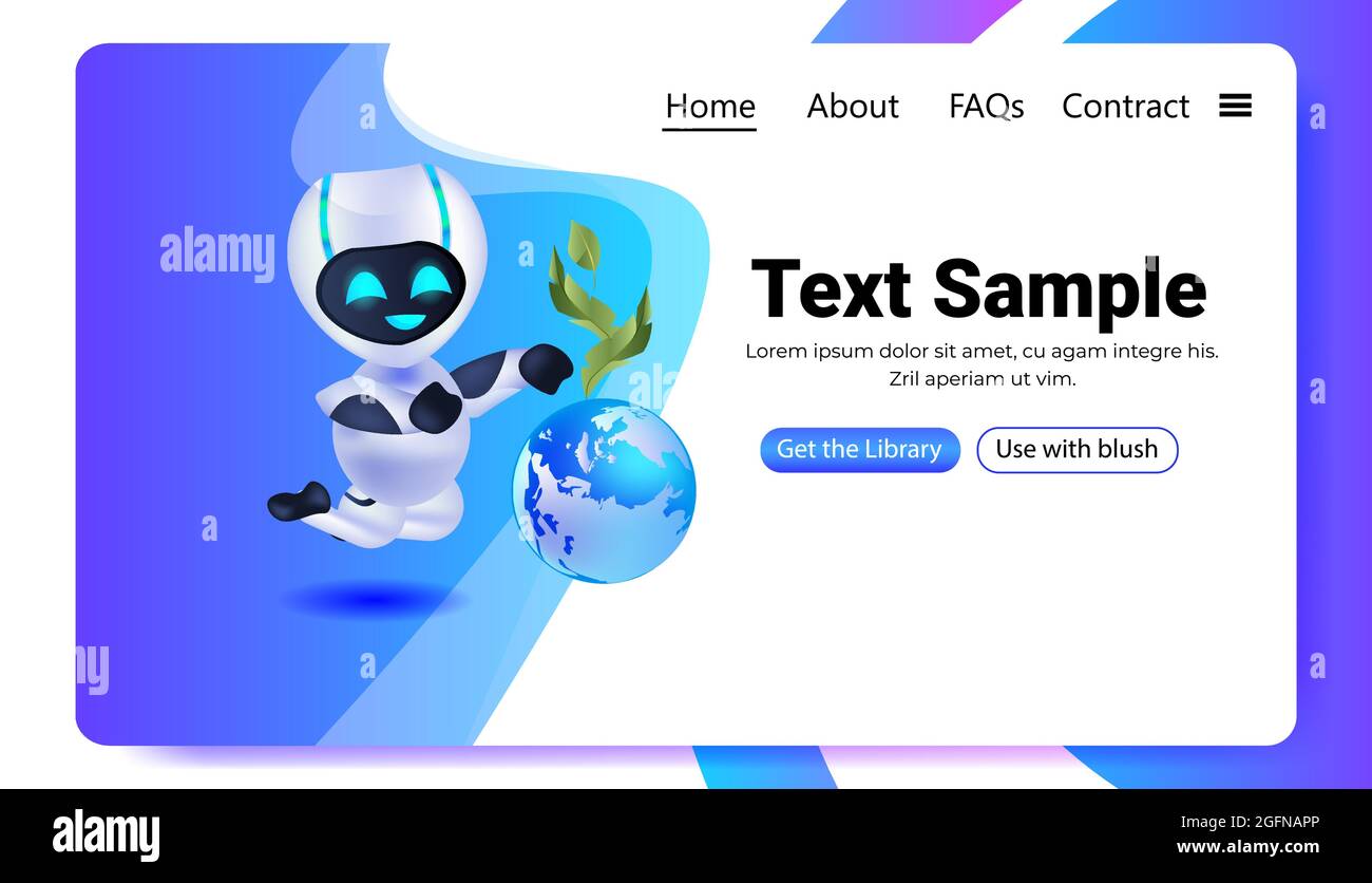 robot cyborg holding earth globe save planet artificial intelligence ...