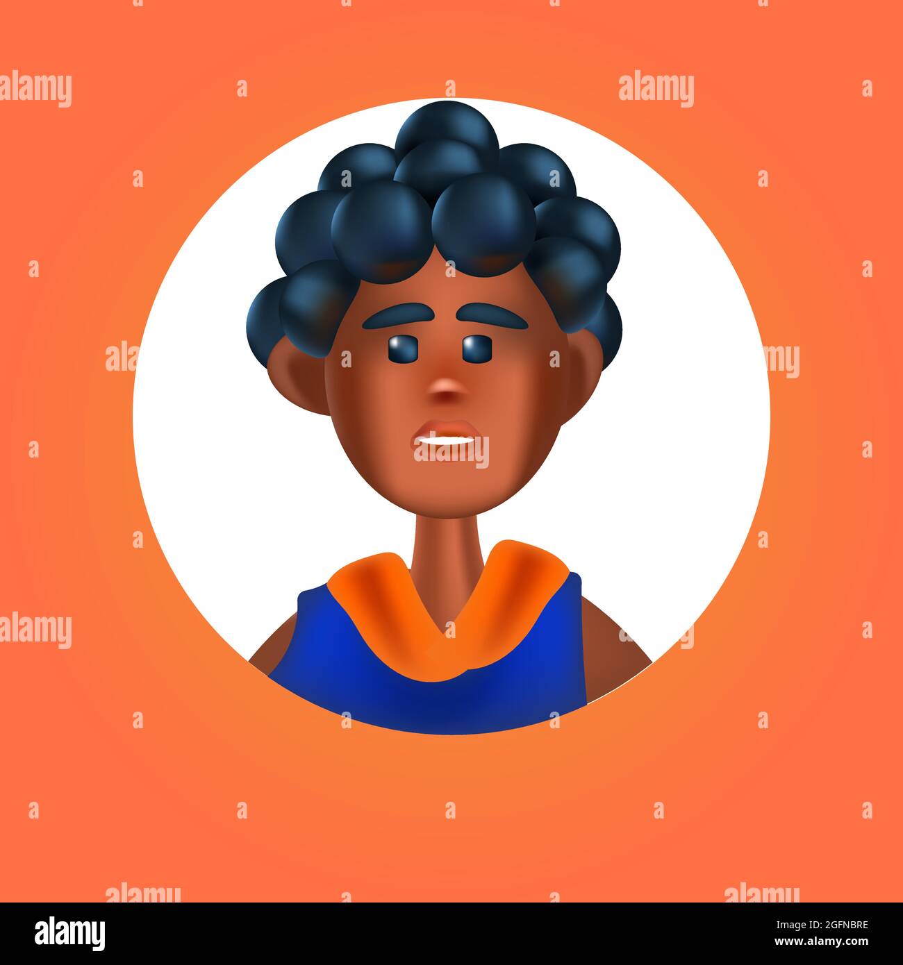 male person head in round frame cute man avatar cartoon character ...