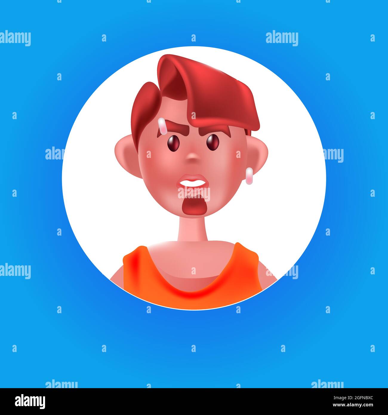 Portrait of angry teenager Stock Vector Images - Alamy