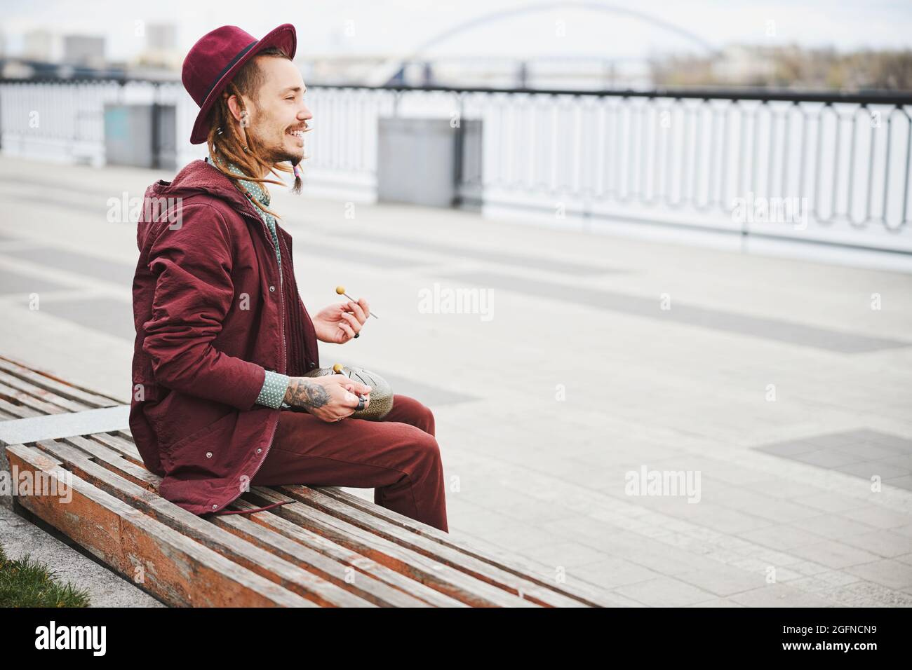 Relaxed male creating melody hi-res stock photography and images - Alamy