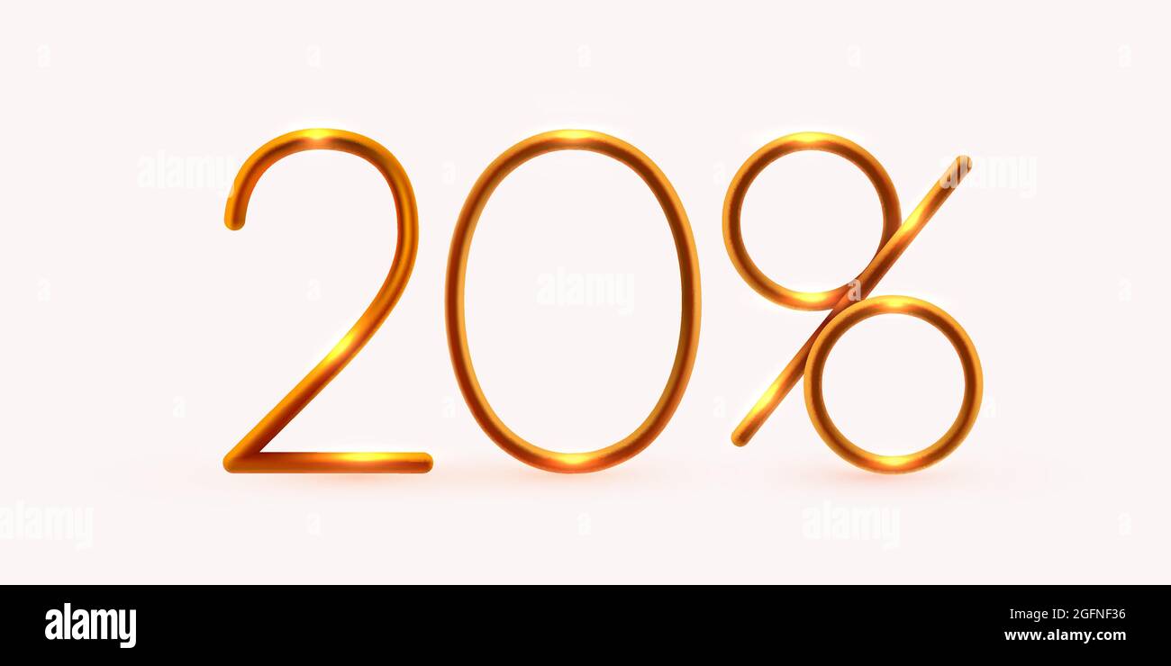 20 percent Off. Discount creative composition. Mega Sale or 20 percent ...