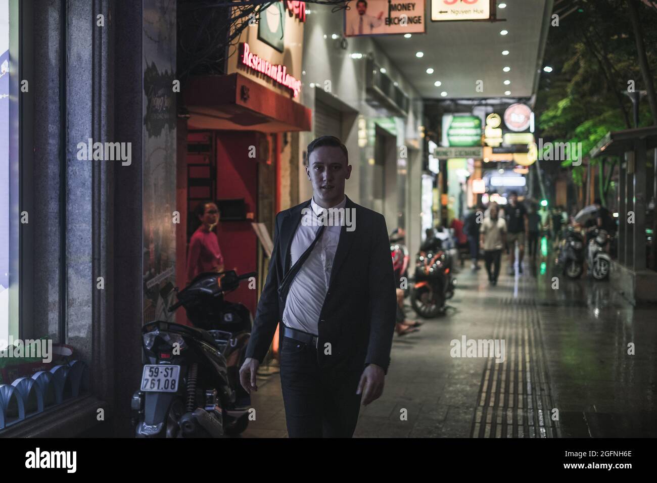 Portrait of young stylish rich business man in elegant formal suit ...