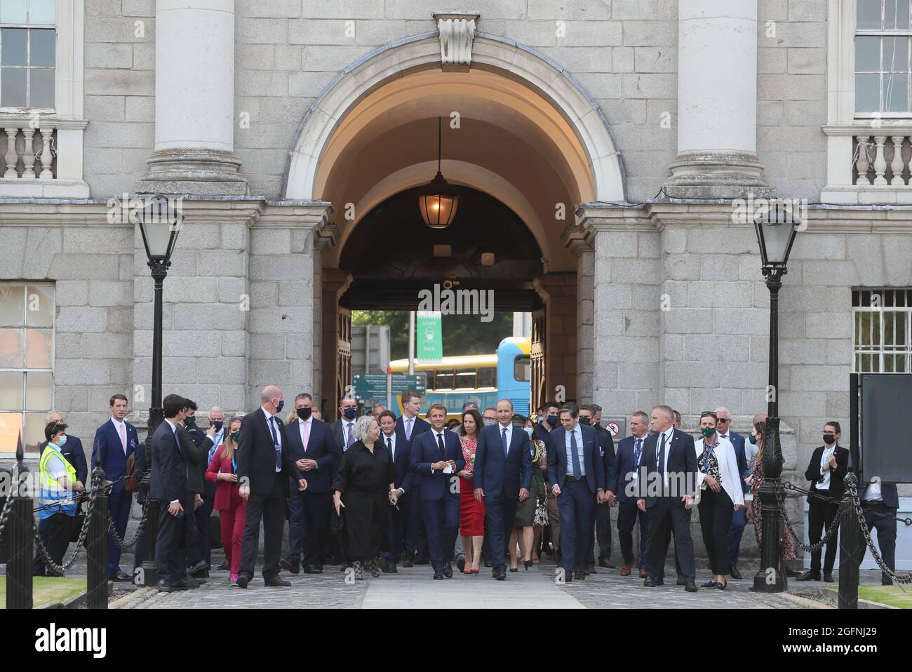 French President Emmanuel Macron with Taoiseach Micheal Martin make ...