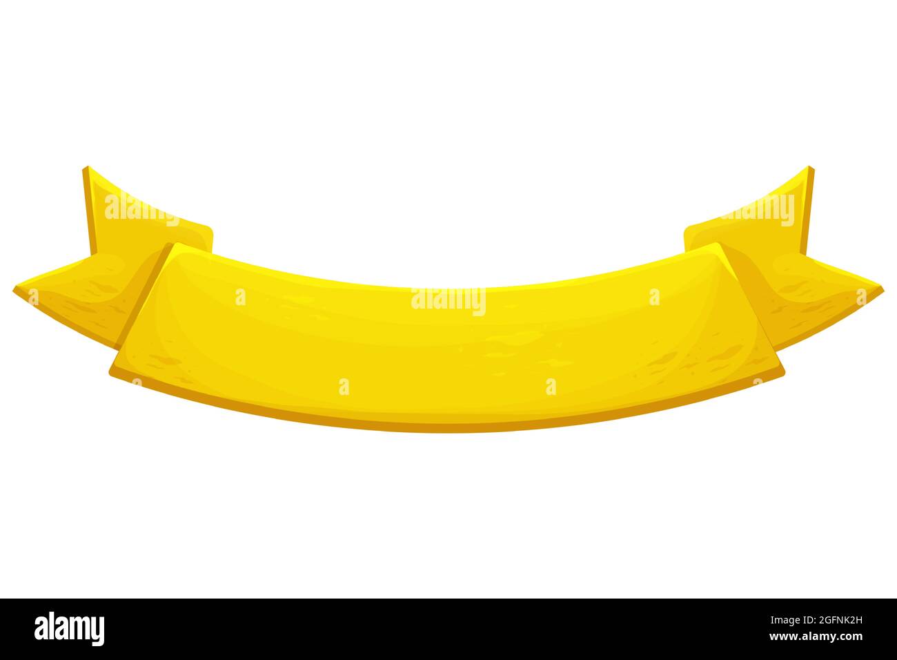 Golden ribbon banner comic in cartoon style isolated on white ...