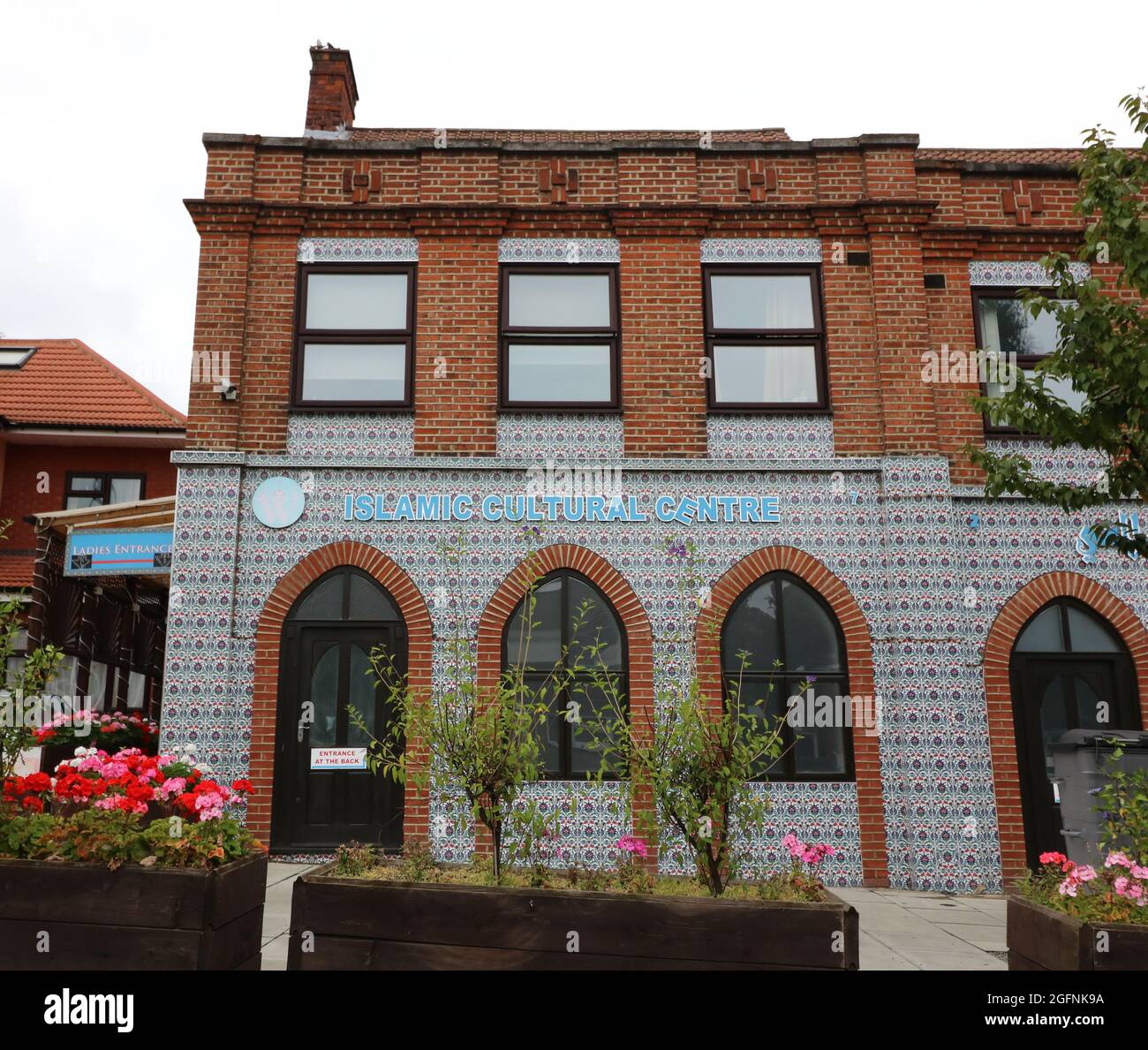 12 August 2021 - Wembley, UK: Facade of Islamic Cultural Centre Stock ...