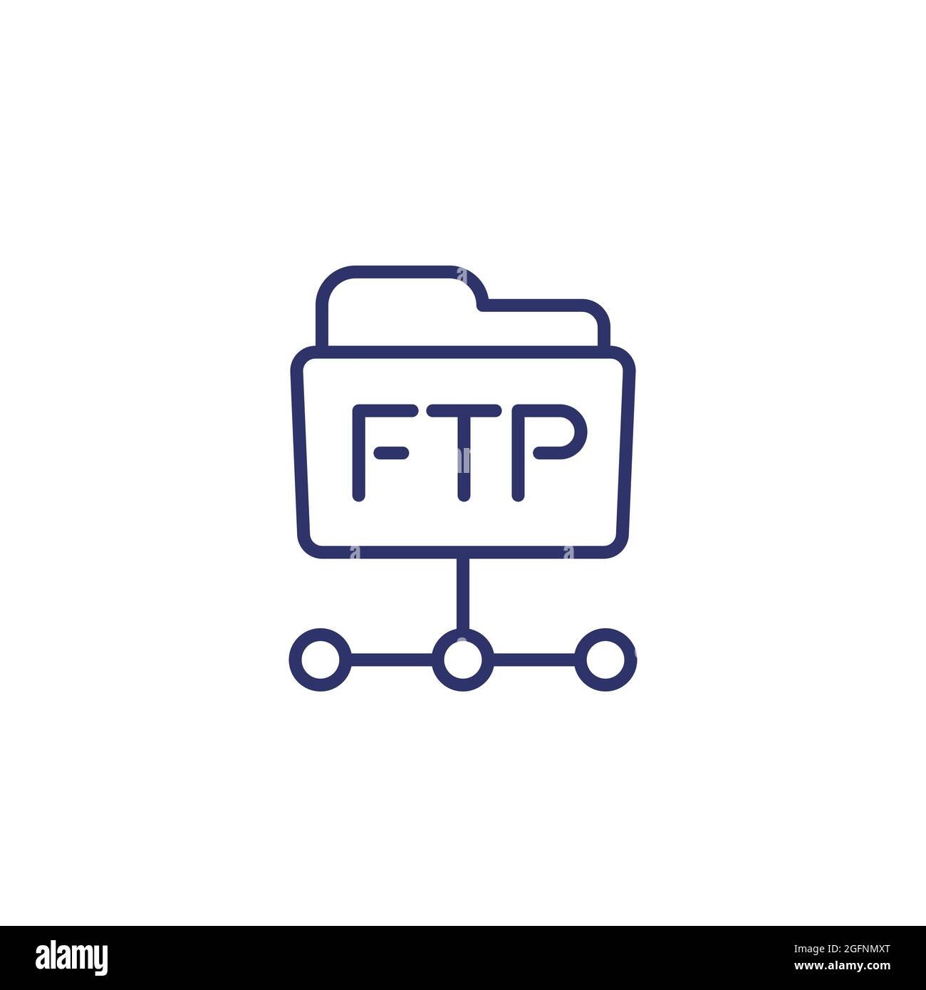 ftp folder line icon on white, vector Stock Vector Image & Art - Alamy