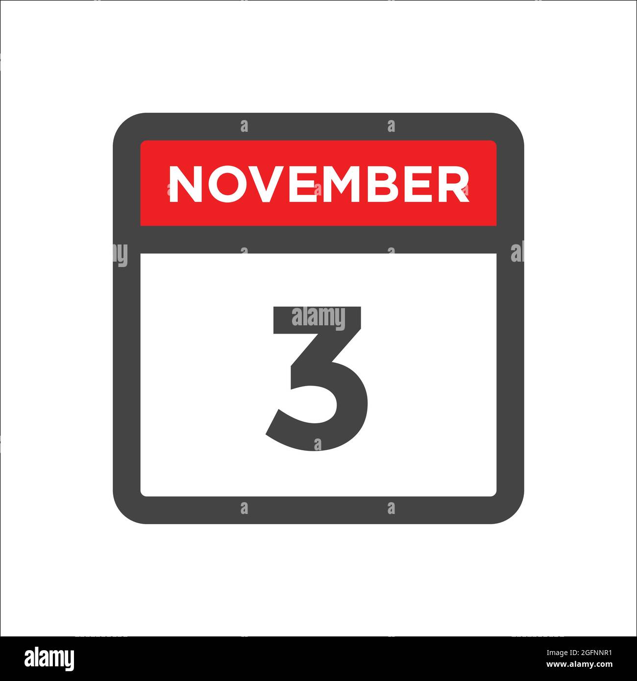 November 3 calendar icon w day of month Stock Vector Image & Art - Alamy