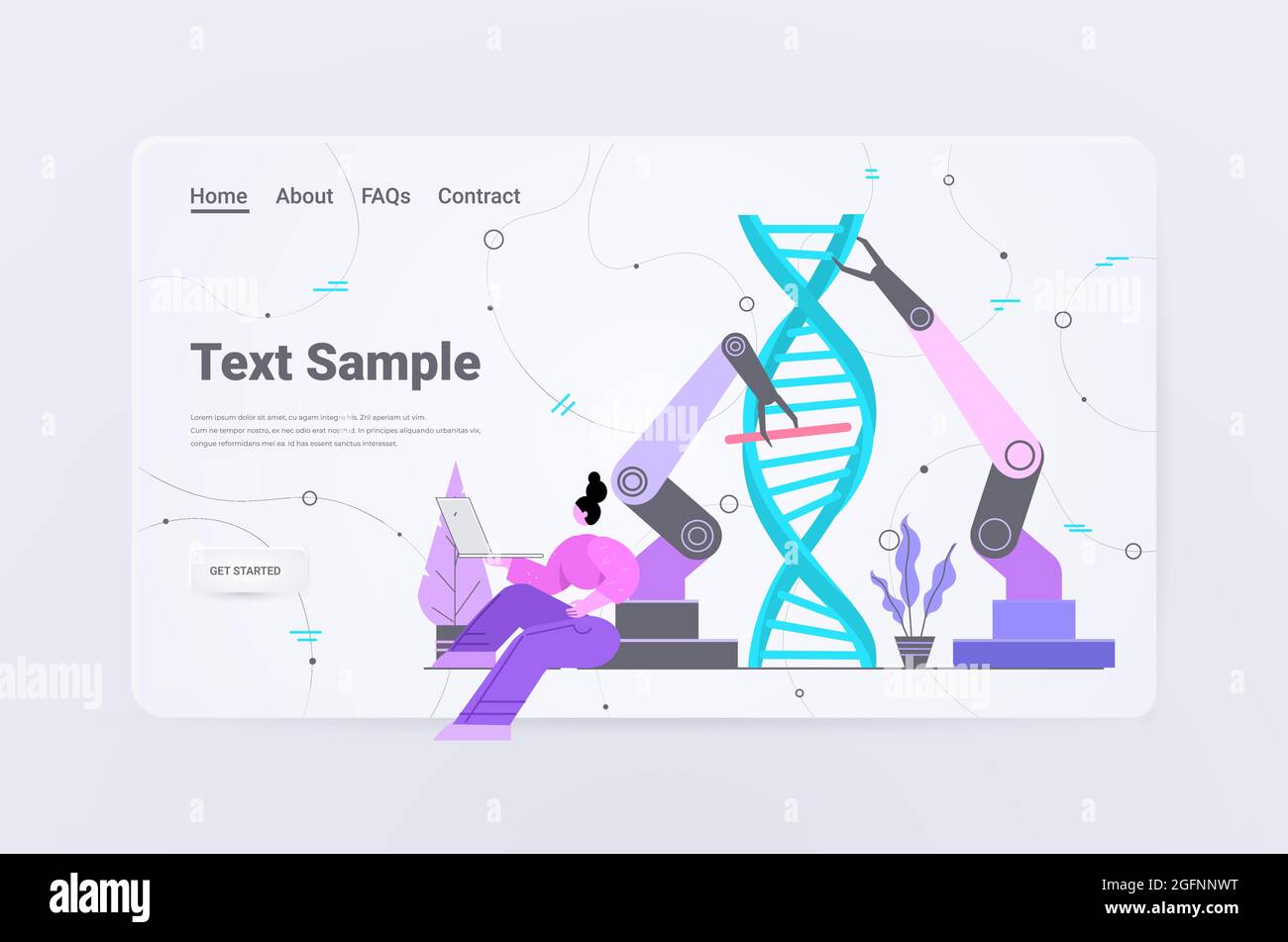 scientist controlling robotic hands working with DNA researcher making ...