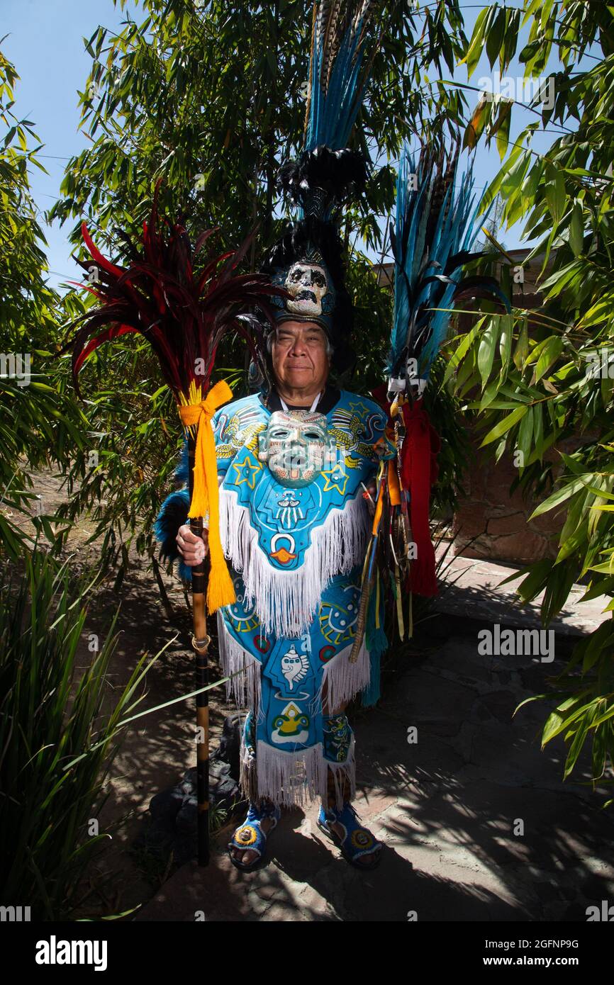 Non Exclusive: TEOTIHUACAN, MEXICO - AUGUST 26: A man poses dressed as ...
