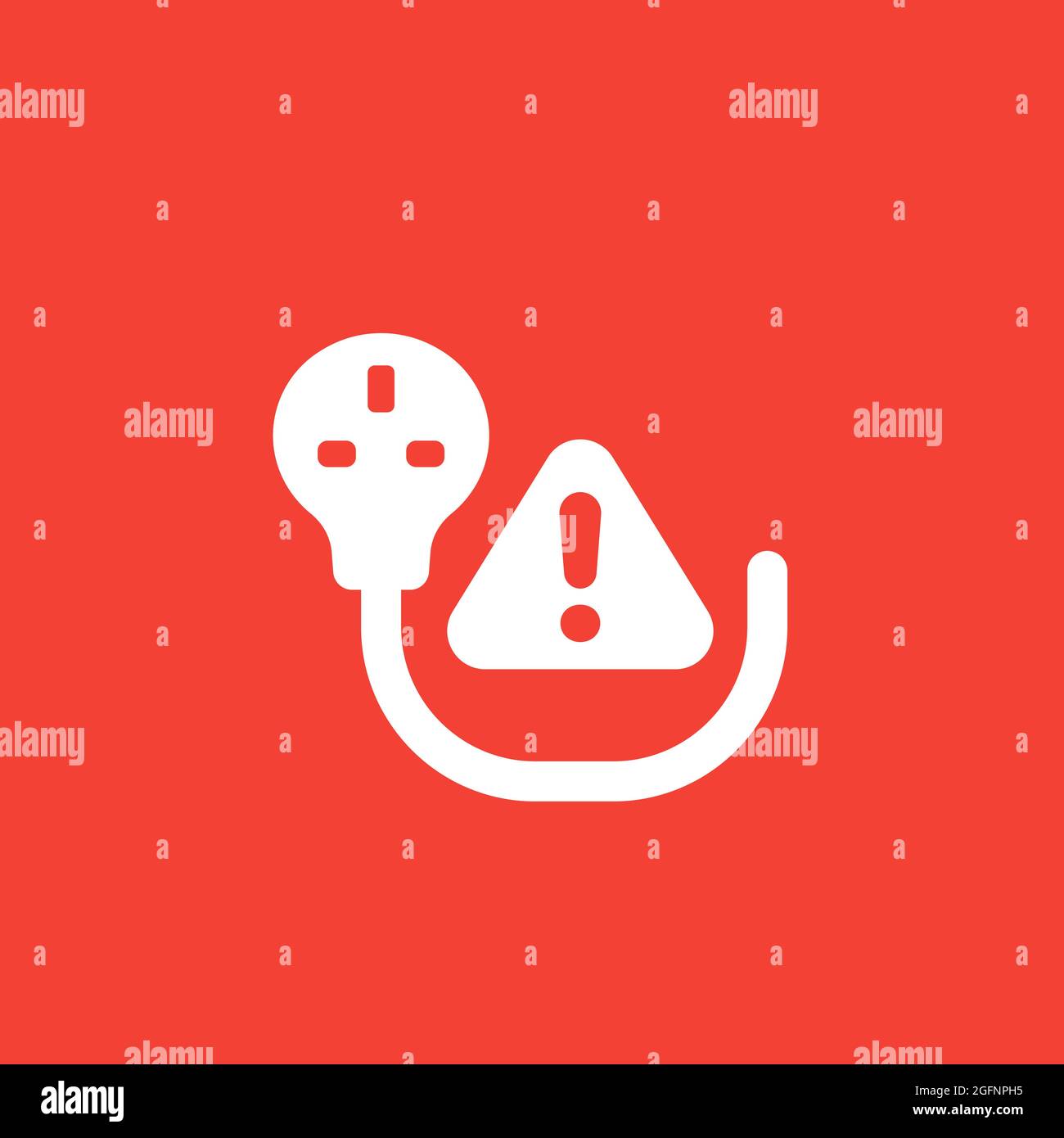 electric plug and warning symbol, vector icon Stock Vector Image & Art ...