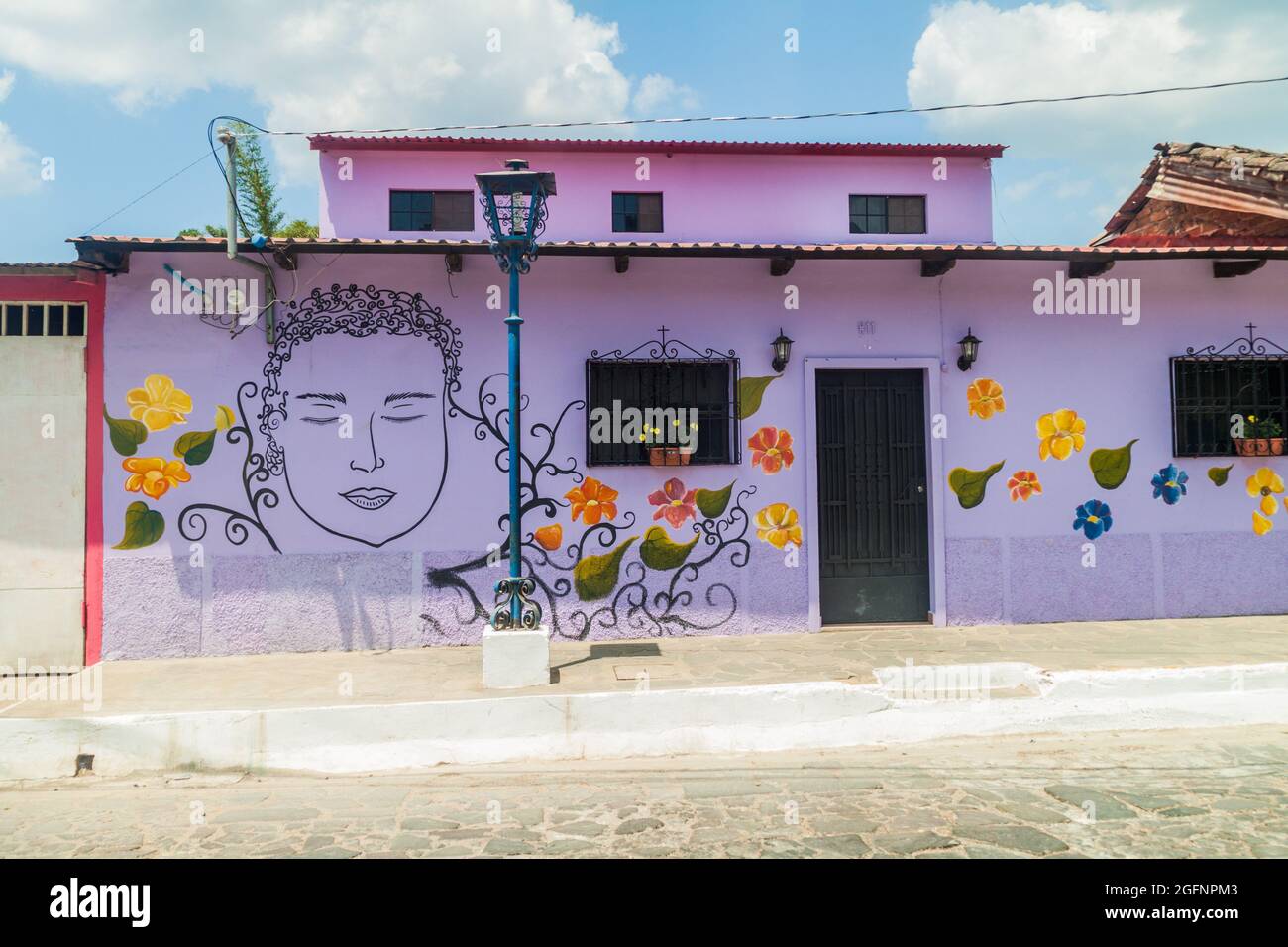 CONCEPCION DE ATACO, EL SALVADOR - APRIL 3, 2016: Colorfuly painted ...