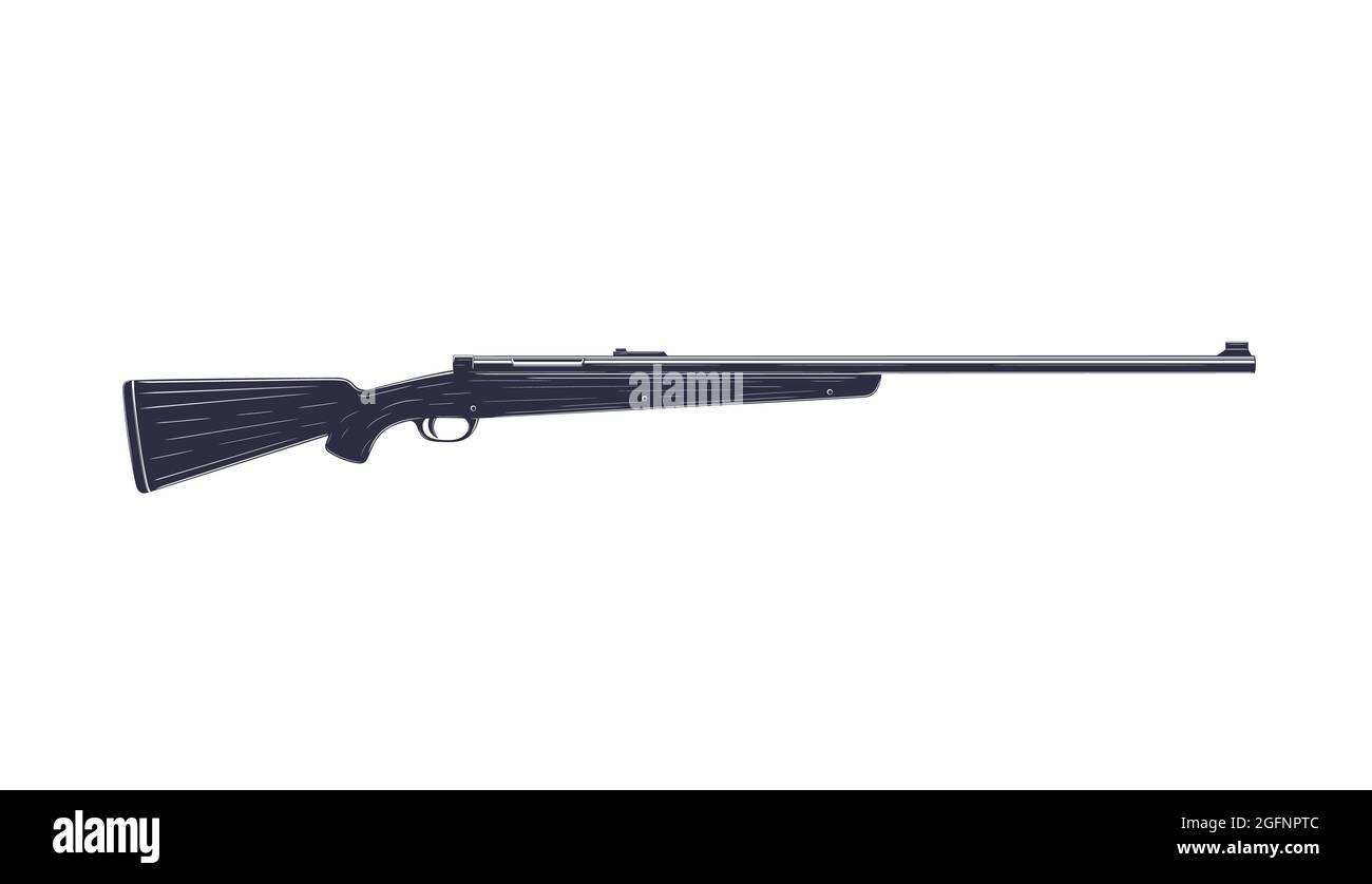 Hunting rifle isolated on white, vector Stock Vector Image & Art - Alamy