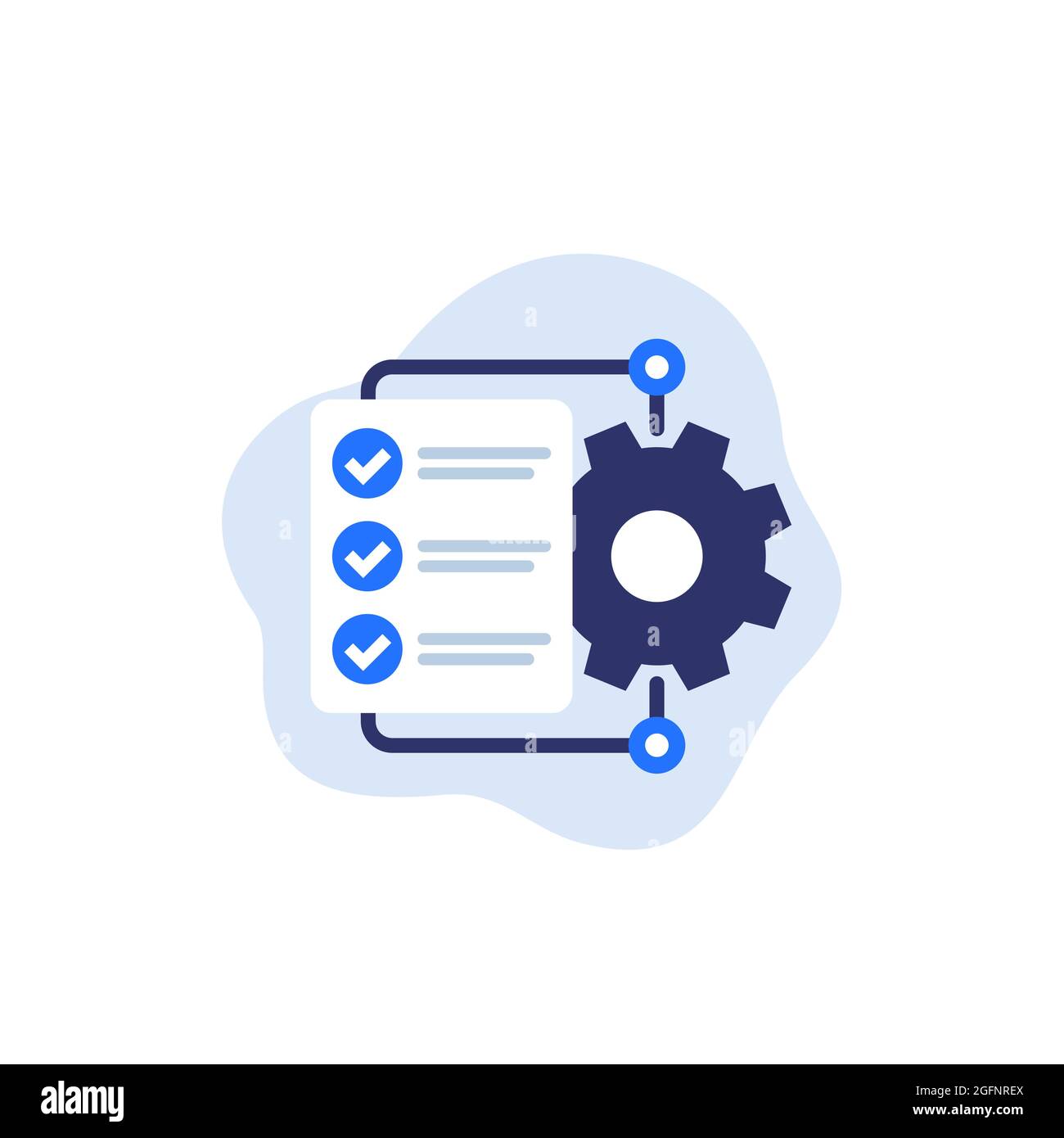 workflow icon with checklist, vector Stock Vector Image & Art - Alamy