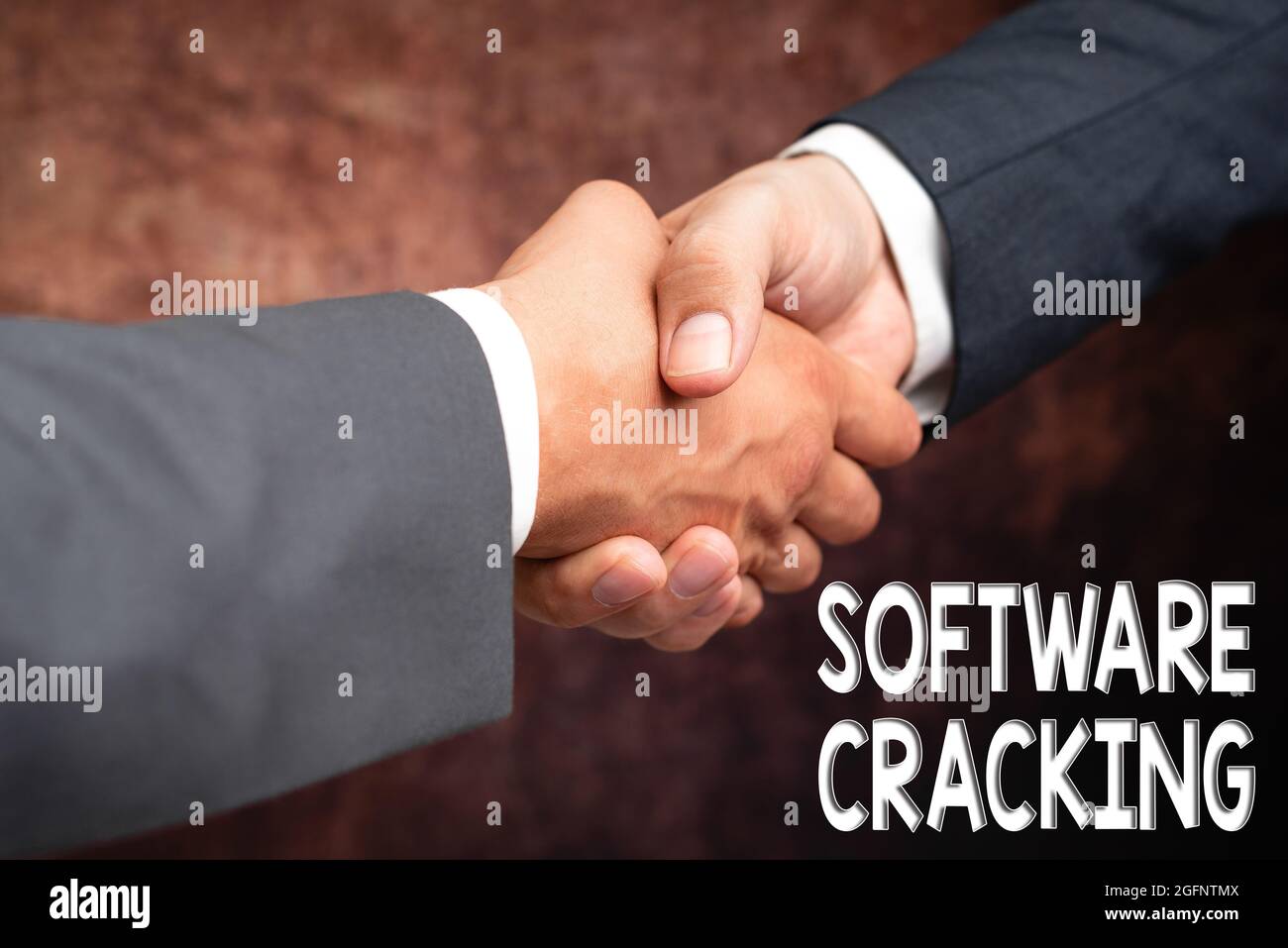 Conceptual display Software Cracking. Word Written on modification of ...