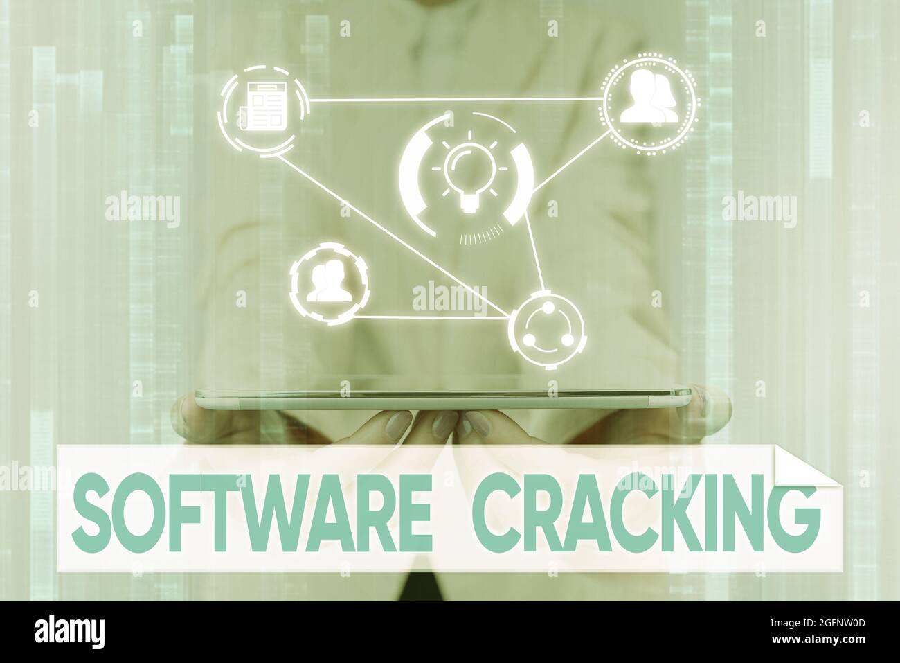 Hand writing sign Software Cracking. Concept meaning modification of ...