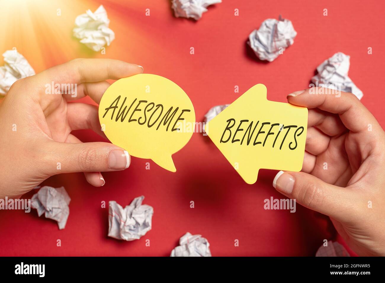 Inspiration showing sign Awesome Benefits. Business idea informal an ...