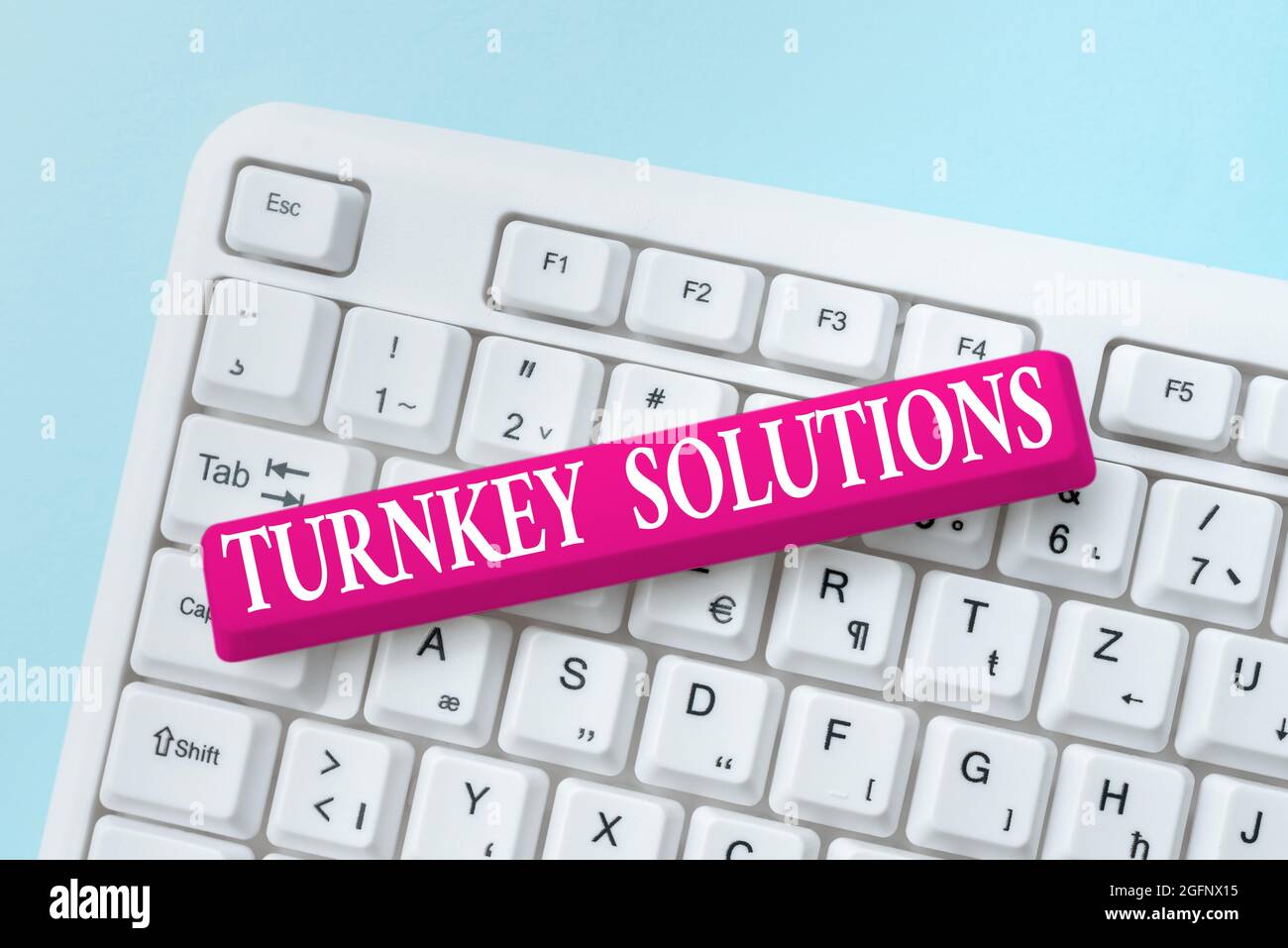 Sign displaying Turnkey Solutions. Word Written on immediately easily ...